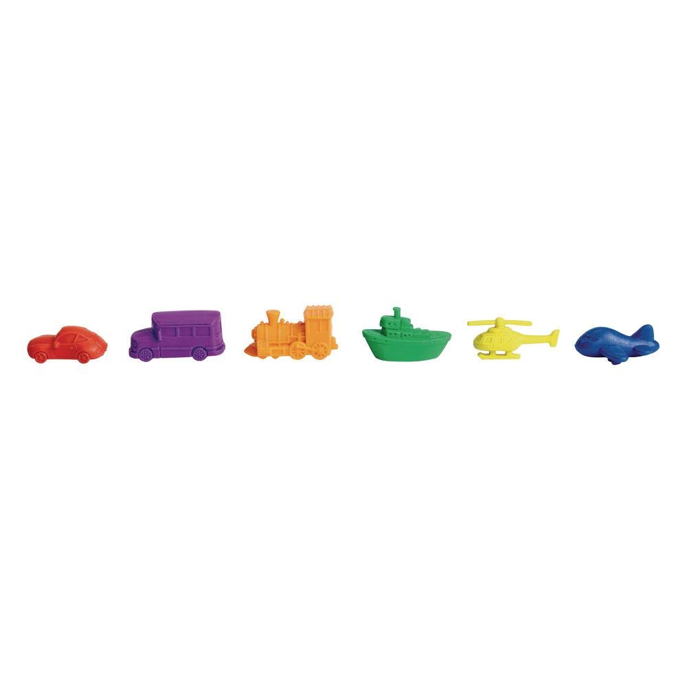 Excellerations Math Manipulatives Set of 72 Transportation Vehicle Counters 1-1/2 inches -2 inches, STEM Educational Toys for Mathematics, Preschool (Item # TRANSCT)