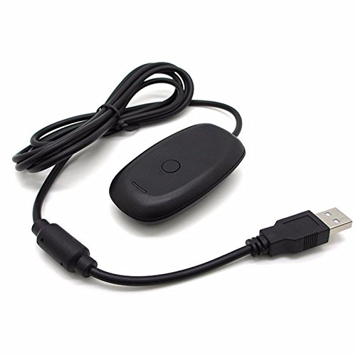 BullGames Black Wireless Gaming USB Adapter Receiver for Microsoft XBOX 360 PC Controller