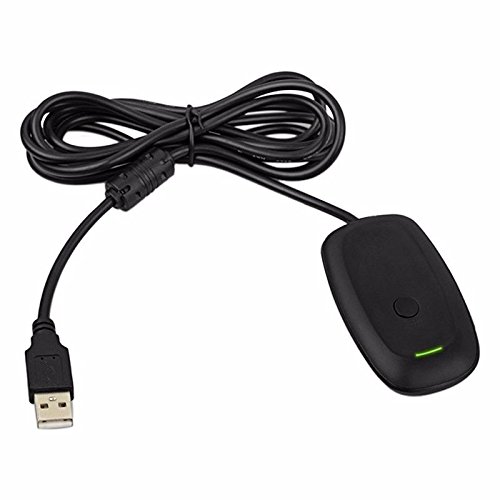 BullGames Black Wireless Gaming USB Adapter Receiver for Microsoft XBOX 360 PC Controller