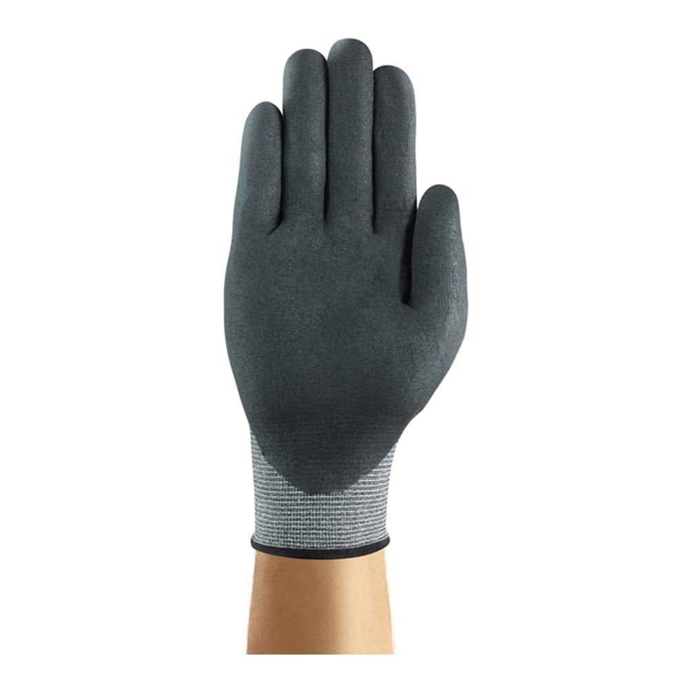 Ansell Healthcare 11537080 Series 11-537 HyFlex HPPE Glove, 3/4" Dipped, 18 Gauge, Size 8, Cool Gray (Pack of 144)