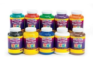 colorations washable finger paints, 16 fl oz, orange, non-toxic, creamy, vibrant, kids paint, craft, hobby, fun, art supplies, young kids, finger painting, hand painting