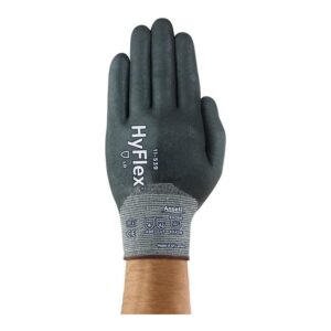 ansell healthcare 11539070 series 11-539 hyflex hppe glove, full coat with a spandex polyester knitwrist, 18 gauge, size 7 (pack of 144)