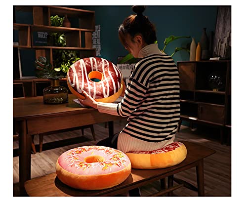 Nunubee Round Doughnut Back Stuffed Cushion Throw Pillow Plush Play Toy Doll for Office Chair Car Pattern 1