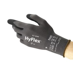 Ansell Healthcare 113041 Series 11-840 HyFlex Light Nitrile Duty FORTIX Foam Glove, Size 11, Gray (Pack of 144)