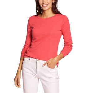 eddie bauer women's favorite long-sleeve crewneck t-shirt, htr mandarin regular