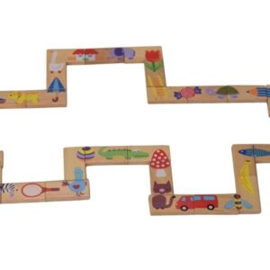 GracesDawn 28 Pcs of Educational Wooden Toy Domino Animal Puzzles Kids Game Gift