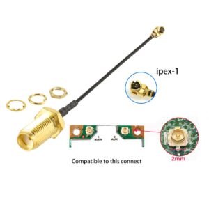 HiLetgo 5pcs IPX IPEX-1 U.FL to SMA Female Pigtail Antenna Wi-Fi Coaxial Low Loss Cable 6 inch (15cm)