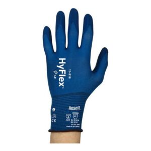 ansell healthcare 111717 series 11-818 hyflex light nitrile duty fortix foam glove, size 10, blue (pack of 144)