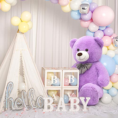 MorisMos Giant Teddy Bear Purple, Big Teddy Bear Stuffed Animals Plush for Girlfriend Kids Christmas Valentine's Day Birthday, 47 Inches