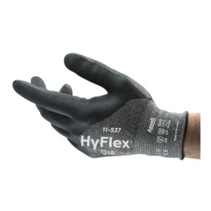 Ansell Healthcare 11537090 Series 11-537 HyFlex HPPE Glove, 3/4" Dipped, 18 Gauge, Size 9, Cool Gray (Pack of 144)