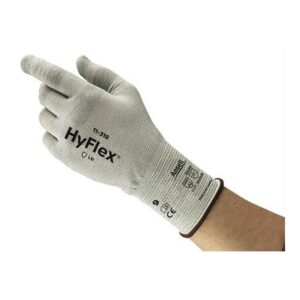 ansell healthcare 115063 series 11-318 hyflex cut resistant esd knitted glove, 18 gauge, size 7 (pack of 144)