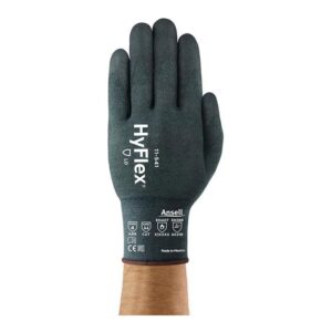 ansell healthcare 11541080 series 11-541 hyflex glove, silicone free spandex, textured polyester knitwrist, 18 gauge, size 8 (pack of 144)