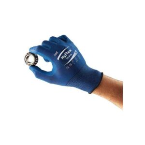 ansell healthcare 111718 series 11-818 hyflex light nitrile duty fortix foam glove, size 11, blue (pack of 144)