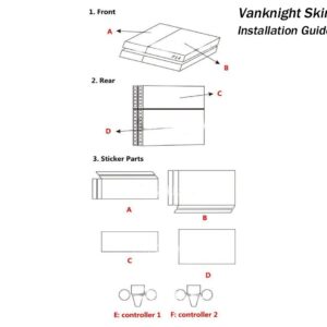 Vanknight Vinyl Decal Skin Stickers for PS4 Playstaion Controllers