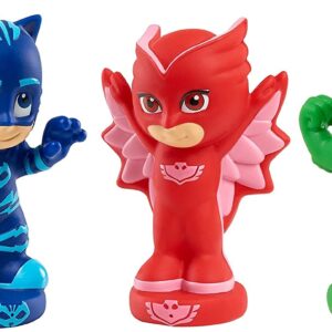 PJ Masks Bath Toy Set, Includes 7-inch Catboy, Gekko, and Owlette Water Toys for Kids, Kids Toys for Ages 3 Up by Just Play