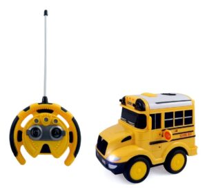 ampersand shops rc kids yellow school bus with lights and sound