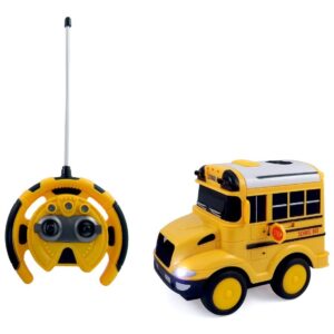 AMPERSAND SHOPS RC Kids Yellow School Bus with Lights and Sound