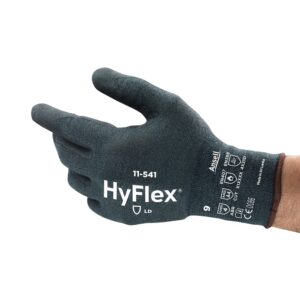 Ansell Healthcare 11541080 Series 11-541 HyFlex Glove, Silicone Free Spandex, Textured Polyester Knitwrist, 18 Gauge, Size 8 (Pack of 144)