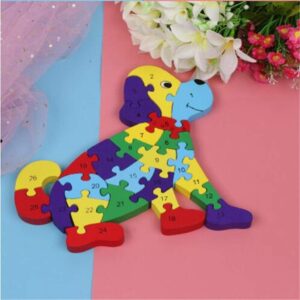 HIPGCC Wooden Jigsaw Puzzles Dog Toys Numbers Puzzles Preschool Educational Toys for Toddlers Kids Children Boys Girls, Age 3 4 5 Year Old and Up