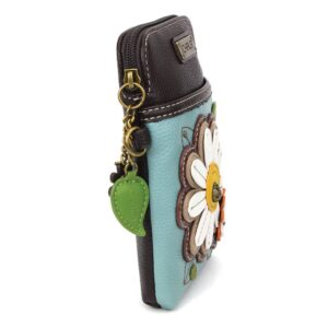 CHALA Daisy Crossbody Cell Phone Purse | Women's Wristlet Handbags with Adjustable Strap (Daisy_Teal)