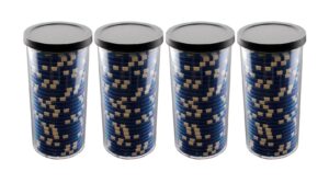 versa games 25pc poker chip storage tube - 4 piece set