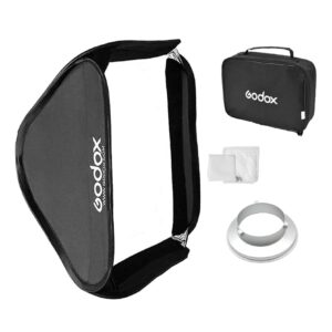 godox softbox 60cm x 60cm portable collapsible softbox with quick release bowens mount speedring adapter for studio photography - 24" x 24"