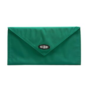 big skinny rfid blocking slimvelope tri-fold checkbook, holds up to 40 cards, verdant green