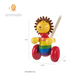 Orange Tree Toys - Lion - Wooden Push Along