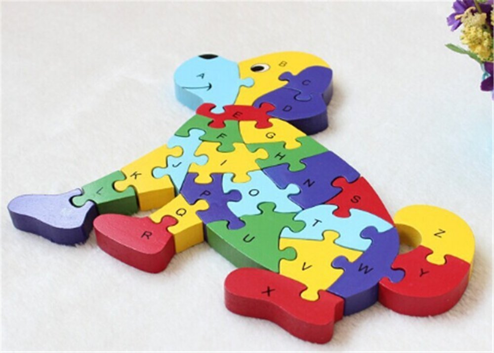 HIPGCC Wooden Jigsaw Puzzles Dog Toys Numbers Puzzles Preschool Educational Toys for Toddlers Kids Children Boys Girls, Age 3 4 5 Year Old and Up