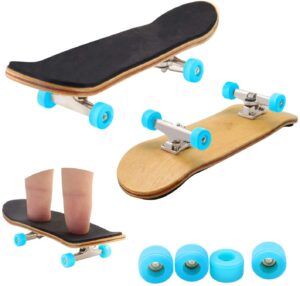 haptime fingerboard finger skateboards for kids, mini maple finger board with wooden board, professional bearing and wheels