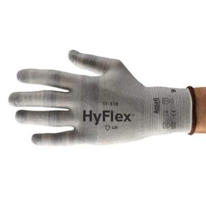 ansell healthcare 115064 series 11-318 hyflex cut resistant esd knitted glove, 18 gauge, size 8 (pack of 144)