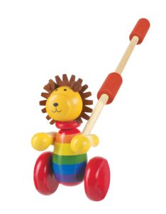 orange tree toys - lion - wooden push along