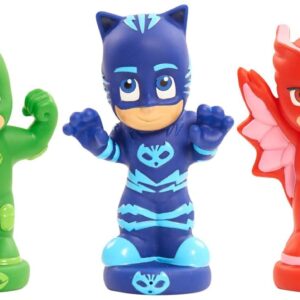 PJ Masks Bath Toy Set, Includes 7-inch Catboy, Gekko, and Owlette Water Toys for Kids, Kids Toys for Ages 3 Up by Just Play