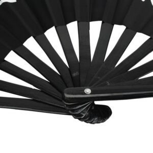 jiaoguo Mascot Dragon Phoenix Kung Fu Tai Chi Martial Arts 13 Ribs Bamboo Frame Fan All Black