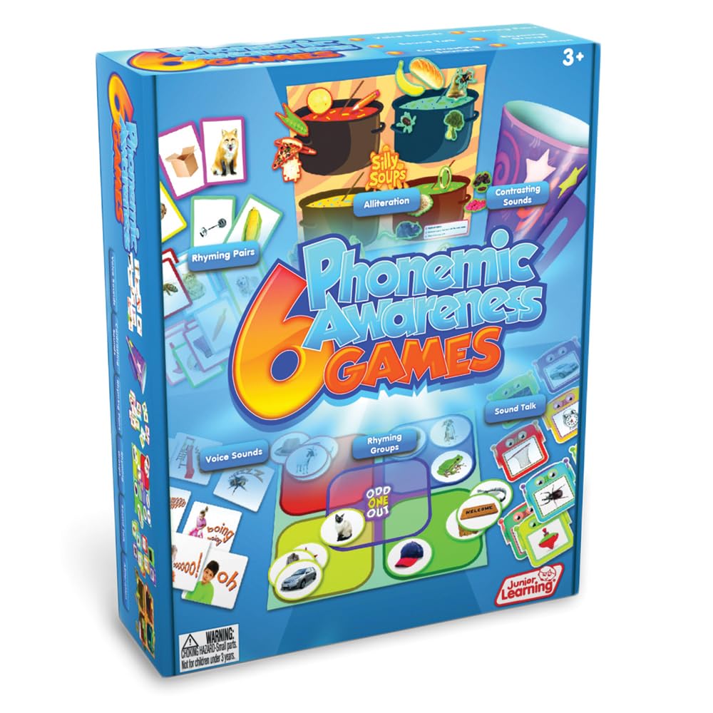 Junior Learning JL409 6 Phonemic Awareness Games Multi, 10.25 H x 2.5 L x 7.75 W