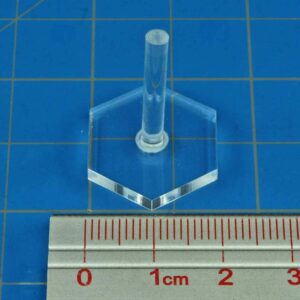 LITKO Acrylic Flight Stands | Hexagon | 3mm Clear Hexagonal Flight Base with Flight Peg (1-inch)