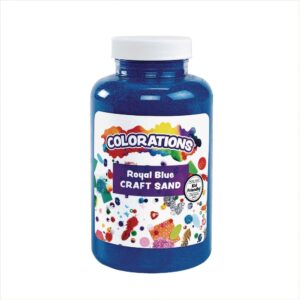 colorations colorful vibrant sand 22 oz jar for arts and crafts & play activity, royal blue