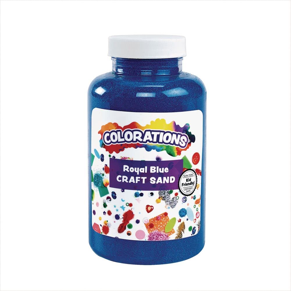 Colorations Colorful Vibrant Sand 22 oz Jar for Arts and Crafts & Play Activity, Royal Blue