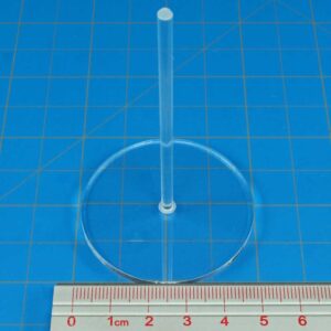 LITKO Acrylic Flight Stands | Round | 3mm Clear Circular Flight Base with Peg (50mm)