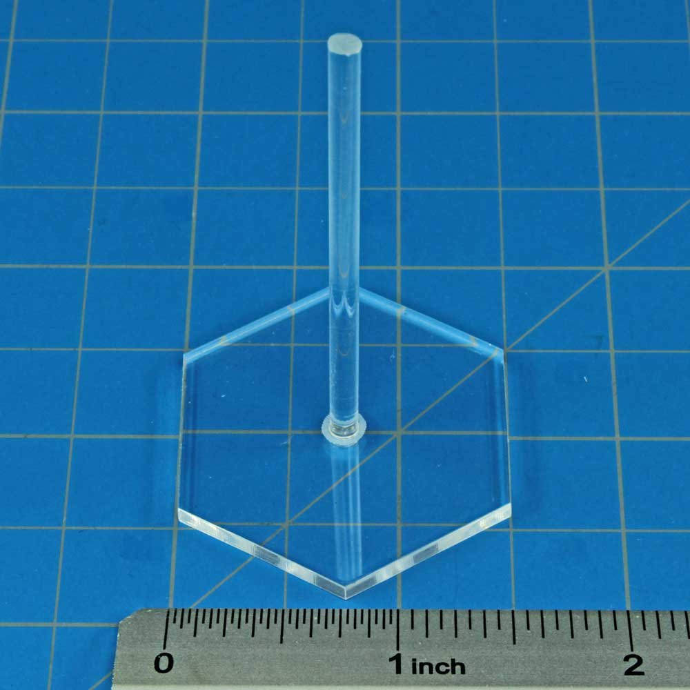 LITKO Acrylic Flight Stands | Hexagon | 3mm Clear Hexagonal Flight Base with Flight Peg (2.5-inch)