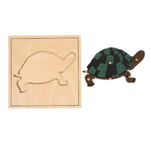 LEADER JOY Montessori Nature Materials Turtle Puzzle for Early Preschool Learning Toy