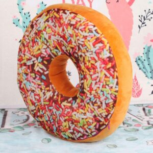 Nunubee Round Doughnut Back Stuffed Cushion Throw Pillow Plush Play Toy Doll for Office Chair Car Pattern 1