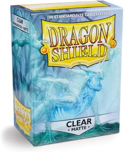 dragon shield matte clear 100 deck protective sleeves in box, standard size for magic he gathering (66x91mm)