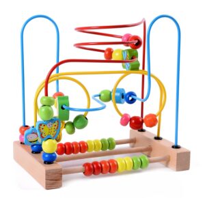 lewo wooden baby toddler toys circle first bead maze for boys girls