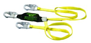 miller honeywell 8798-z7/6ftyl miller lanyard with sofstop shock-absorber, web shock-absorbing lanyard with 6' double leg; 3 locking snap hooks