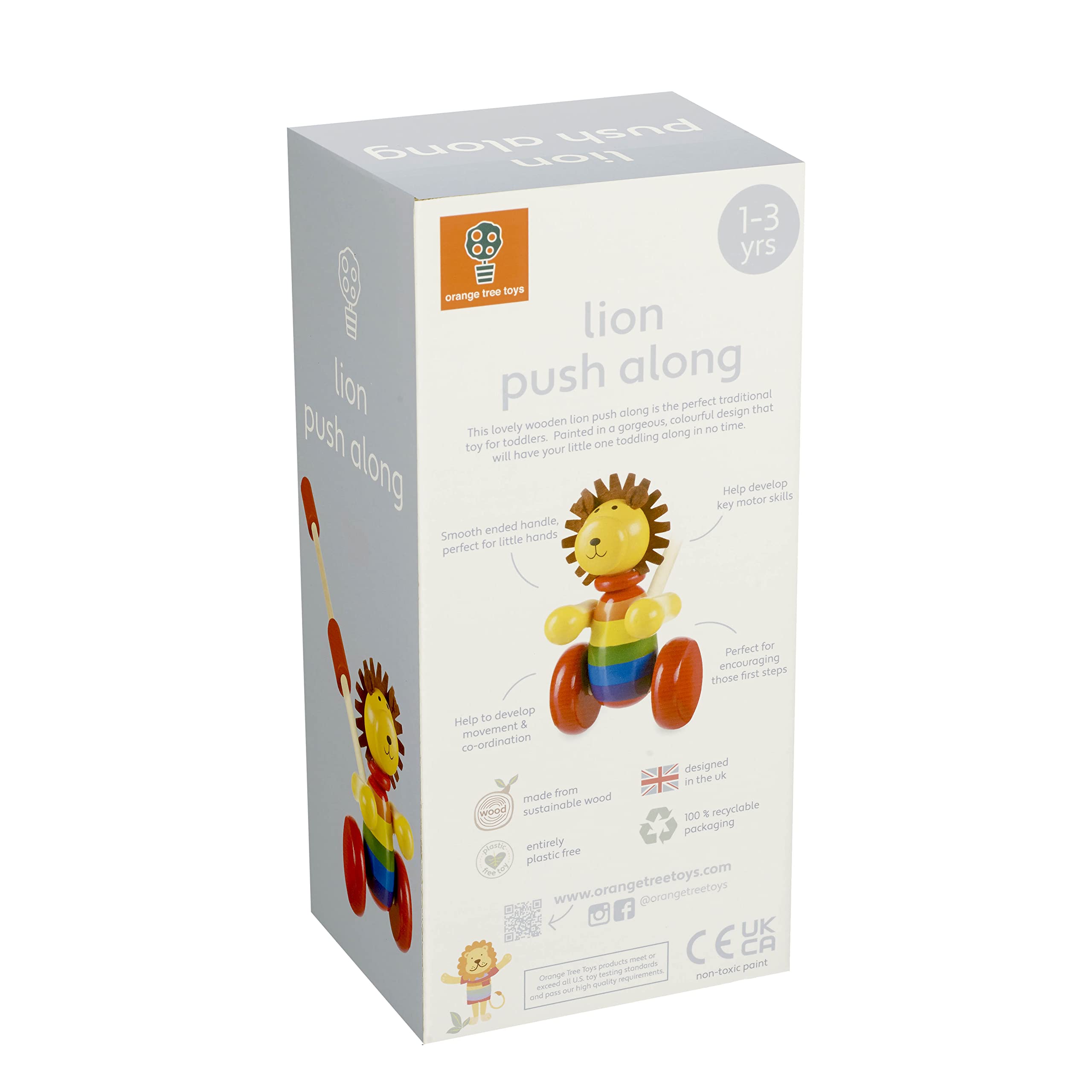 Orange Tree Toys - Lion - Wooden Push Along