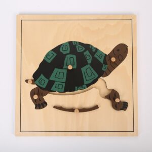 LEADER JOY Montessori Nature Materials Turtle Puzzle for Early Preschool Learning Toy