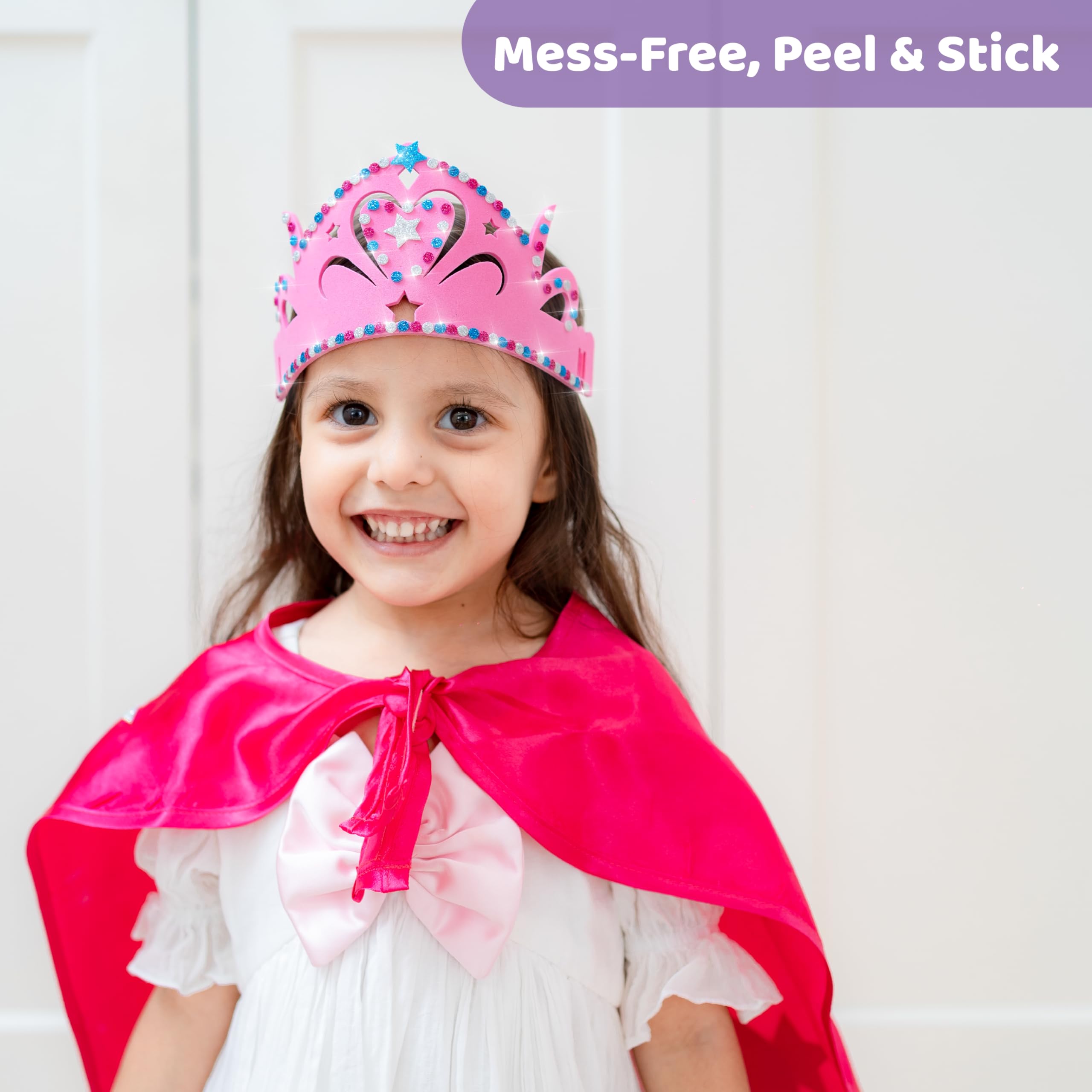 jackinthebox Princess Themed Arts and Crafts for Girls - Make a Cape, Tiara and Wand, Best Gift for Girls Ages 5 6 7 8 Years, 3 Craft Projects in 1 Box..