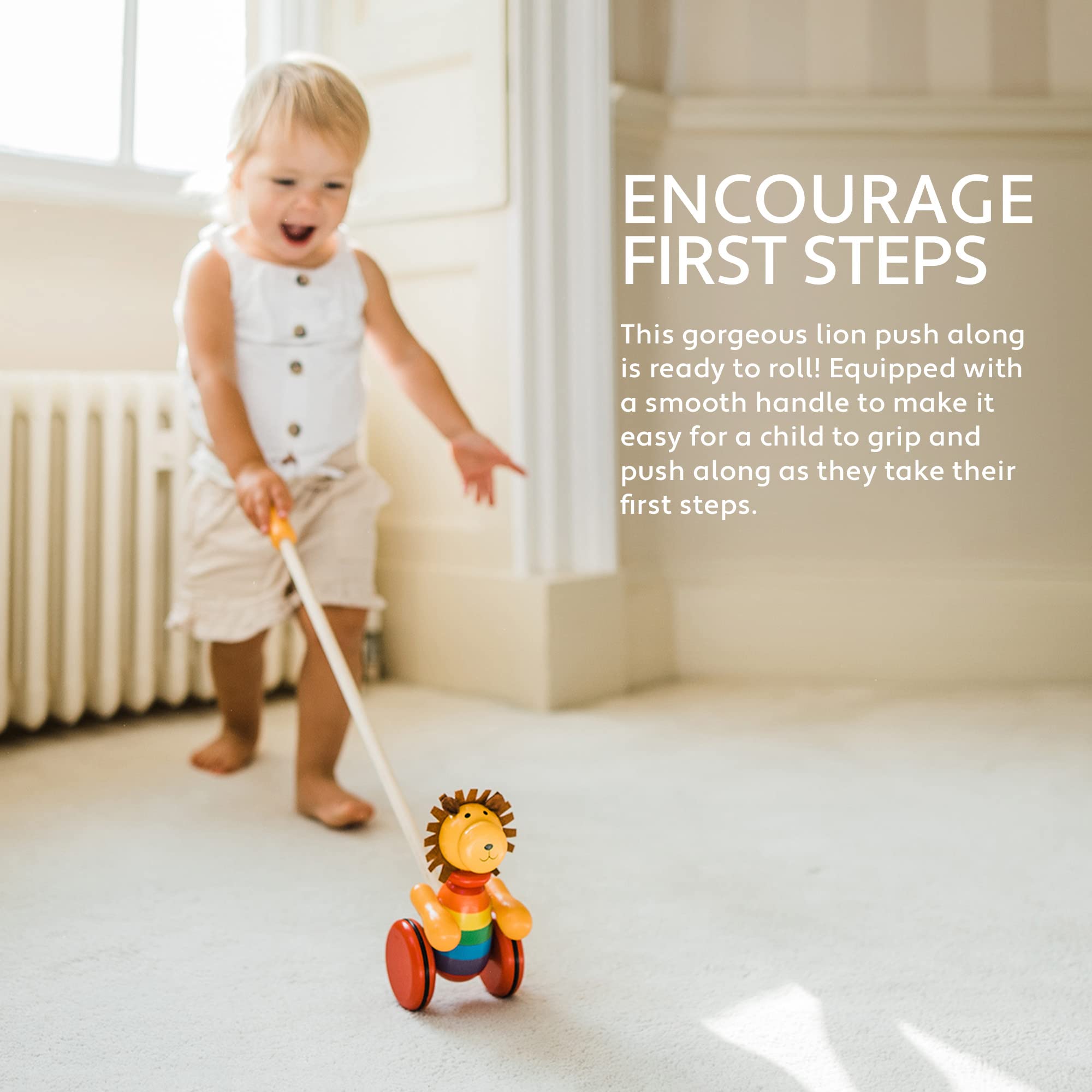 Orange Tree Toys - Lion - Wooden Push Along