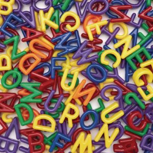 colorations letbd big letter beads, plastic, 300 pieces, language, arts & crafts, for kids, stringing, teachers, motor skills, multi color